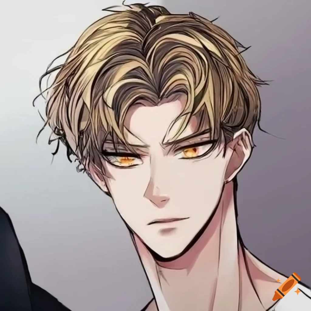 Detailed manhwa men with blond hair on Craiyon