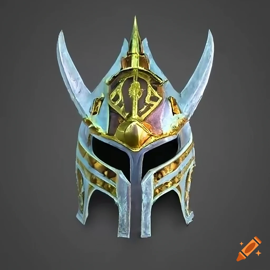 Elite champion cursed helmet, front view on Craiyon