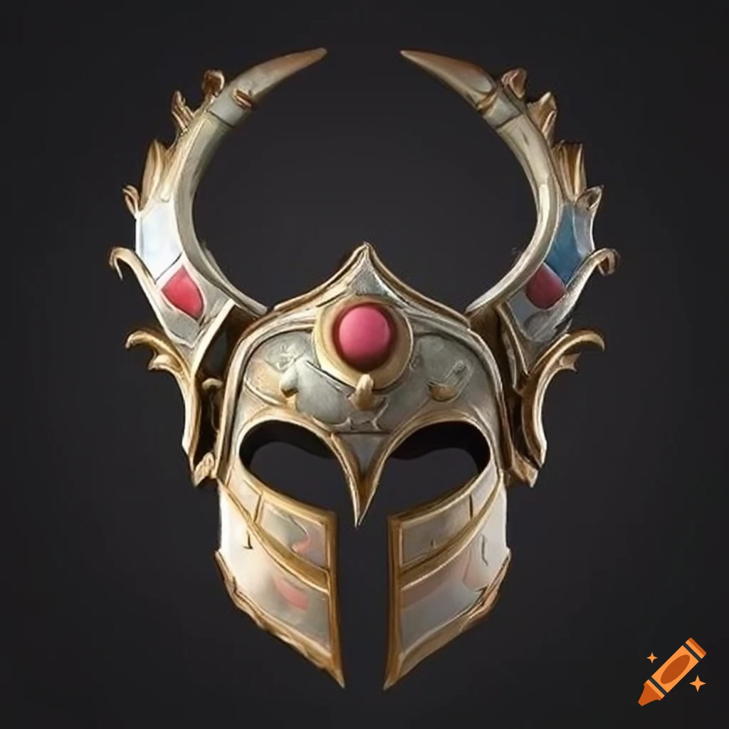 Front view of an elite champion fantasy magic helmet on Craiyon