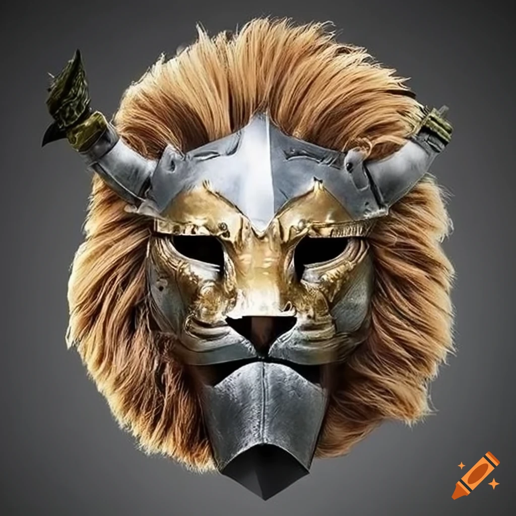 Lion knight mask helm on Craiyon