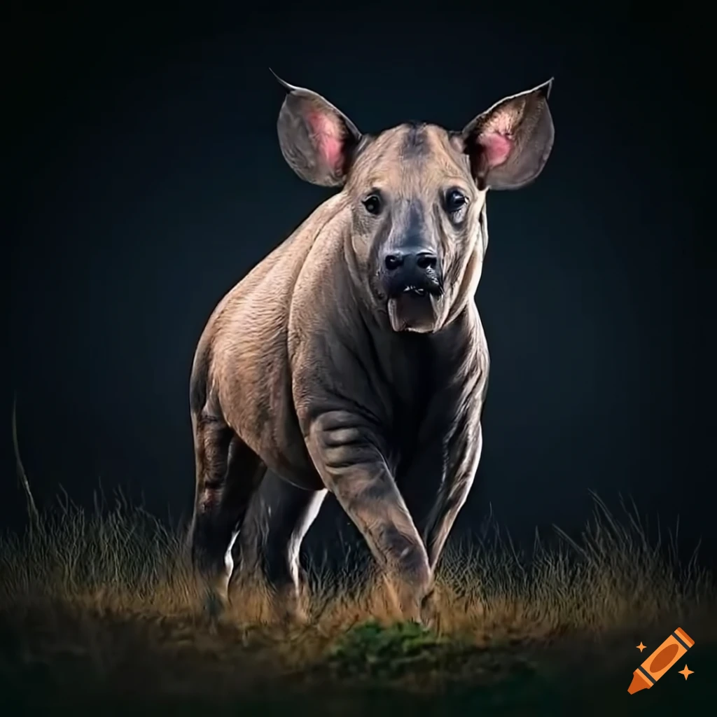 Entelodon, a prehistoric mammal, in the wild asian habitat on Craiyon