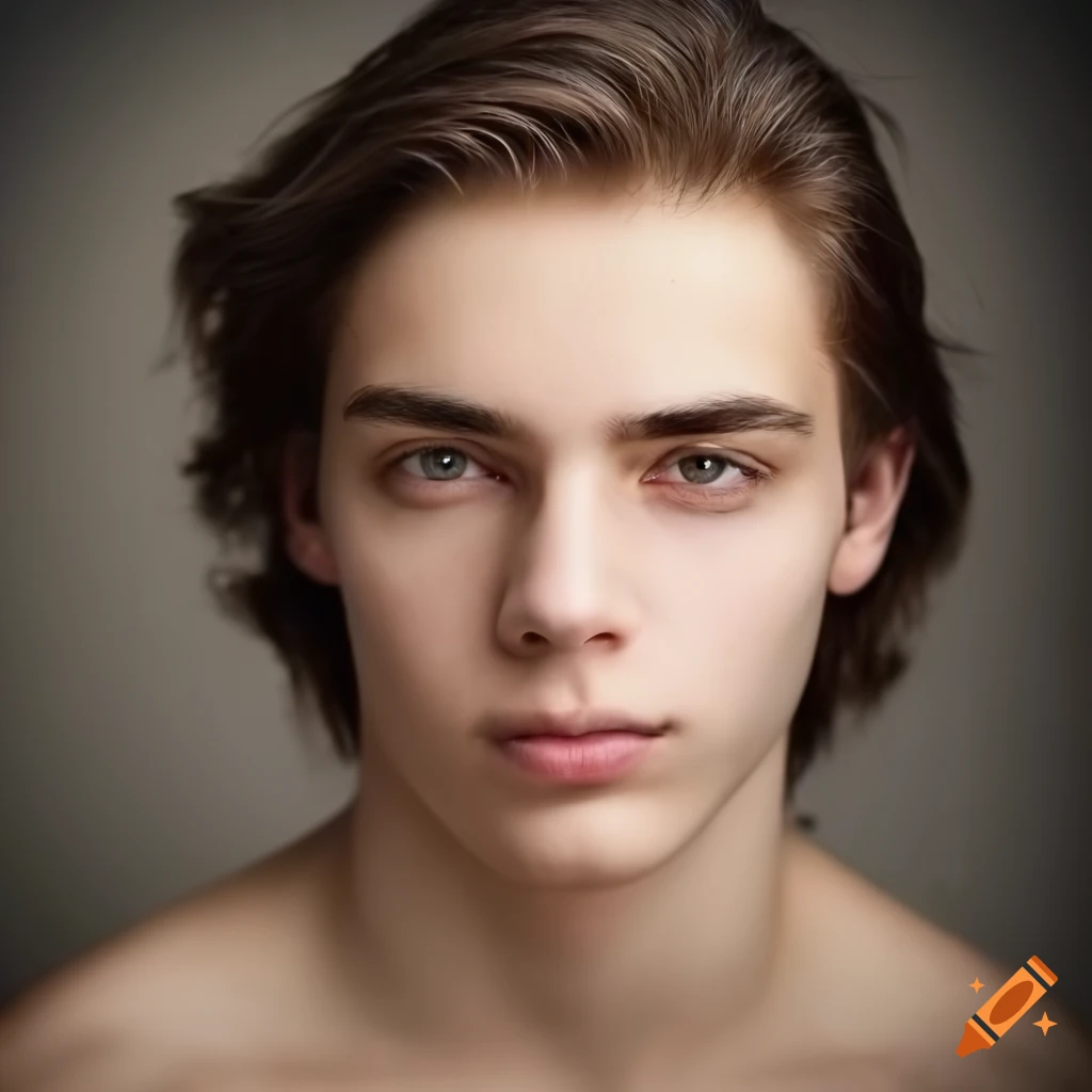 Handsome 21 year old man with brown hair and brown eyes on Craiyon