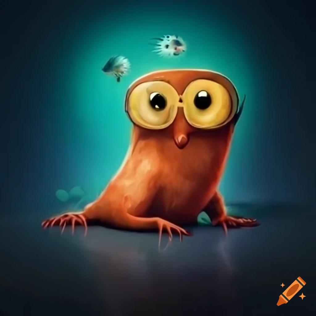 Surreal and ridiculous cartoon animal in a crazy environment on Craiyon