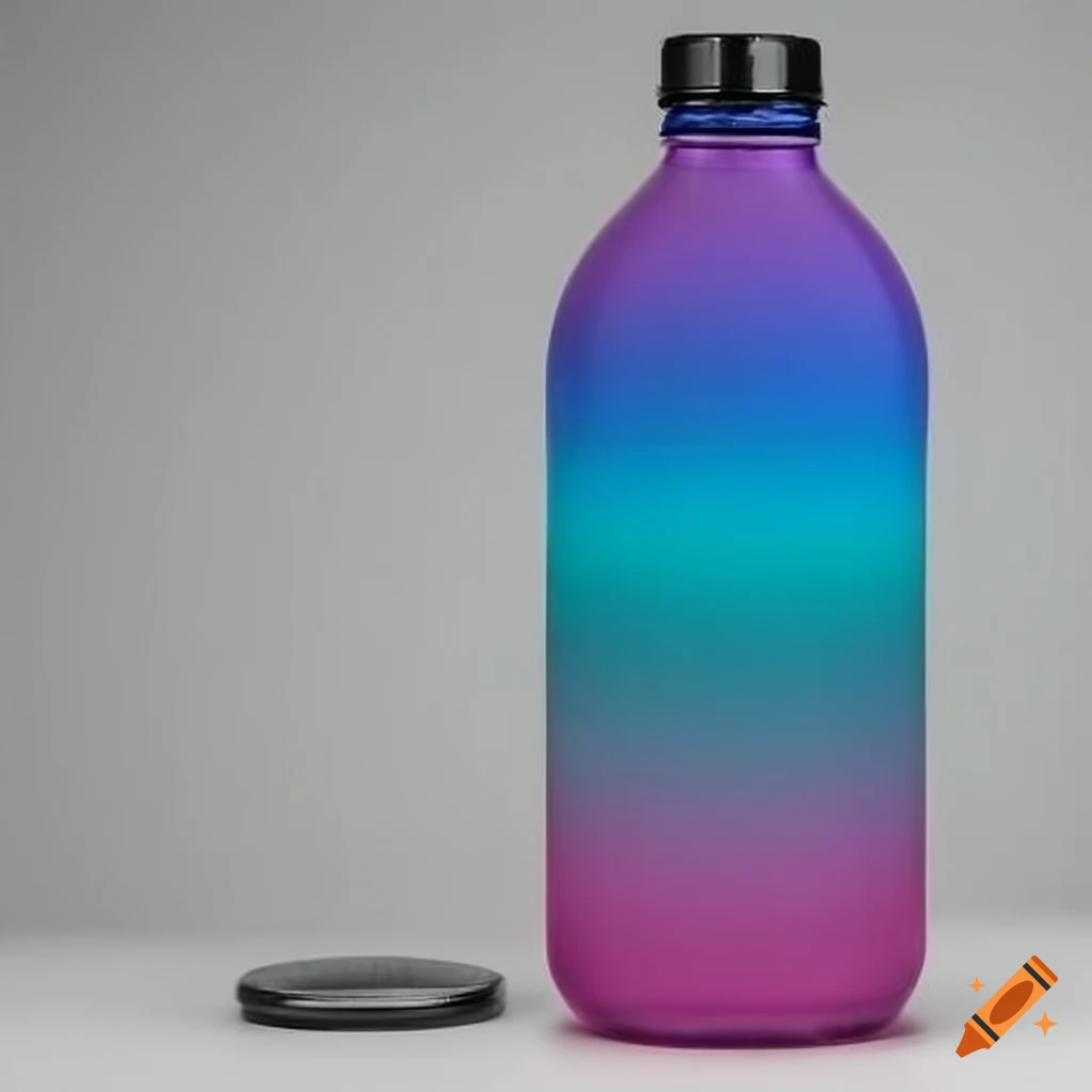 52 ounce gradient blue and pink water bottle on Craiyon