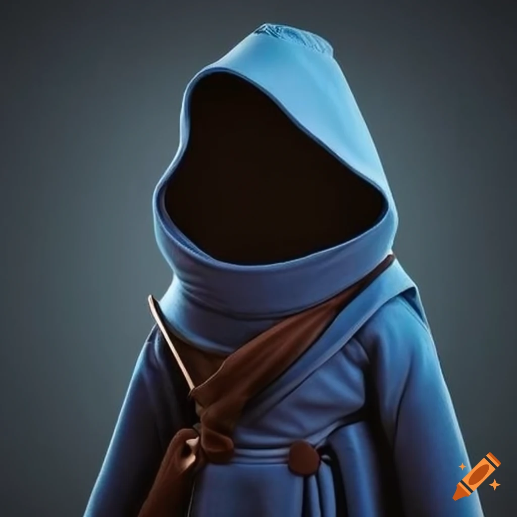 Star wars jawa in golf attire with blue and beige colors on Craiyon