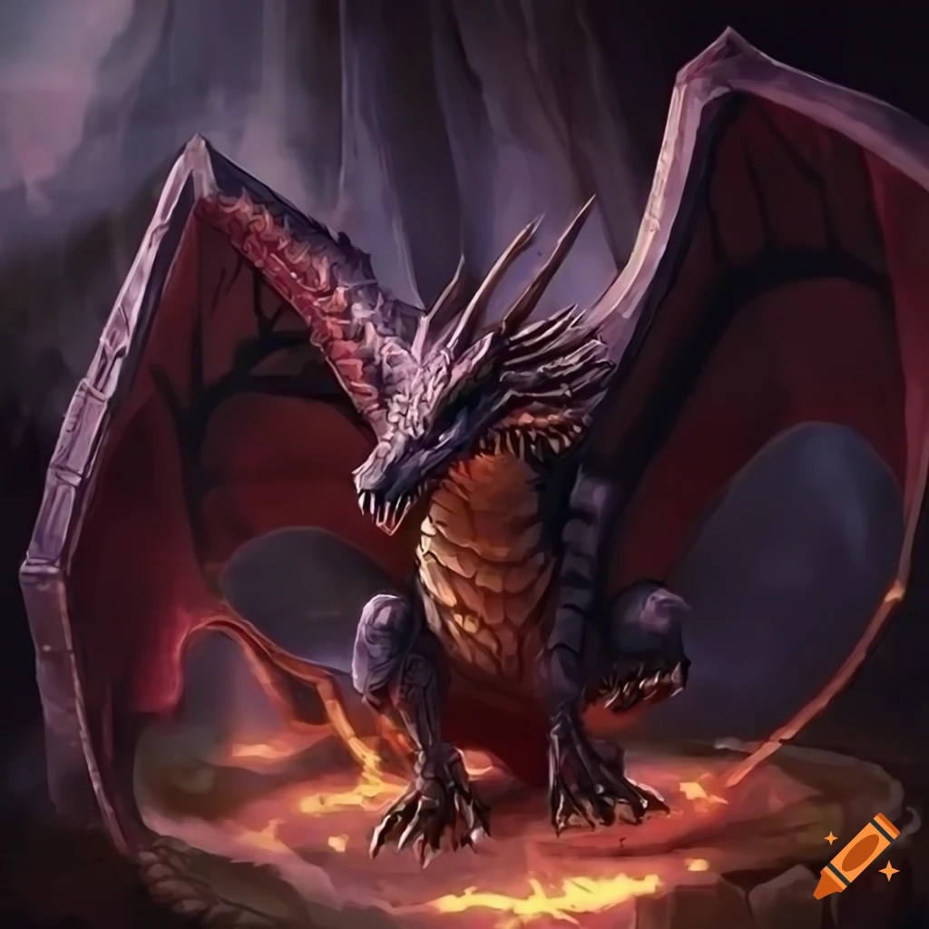 Ancient dragon dungeons and dragons illustration on Craiyon