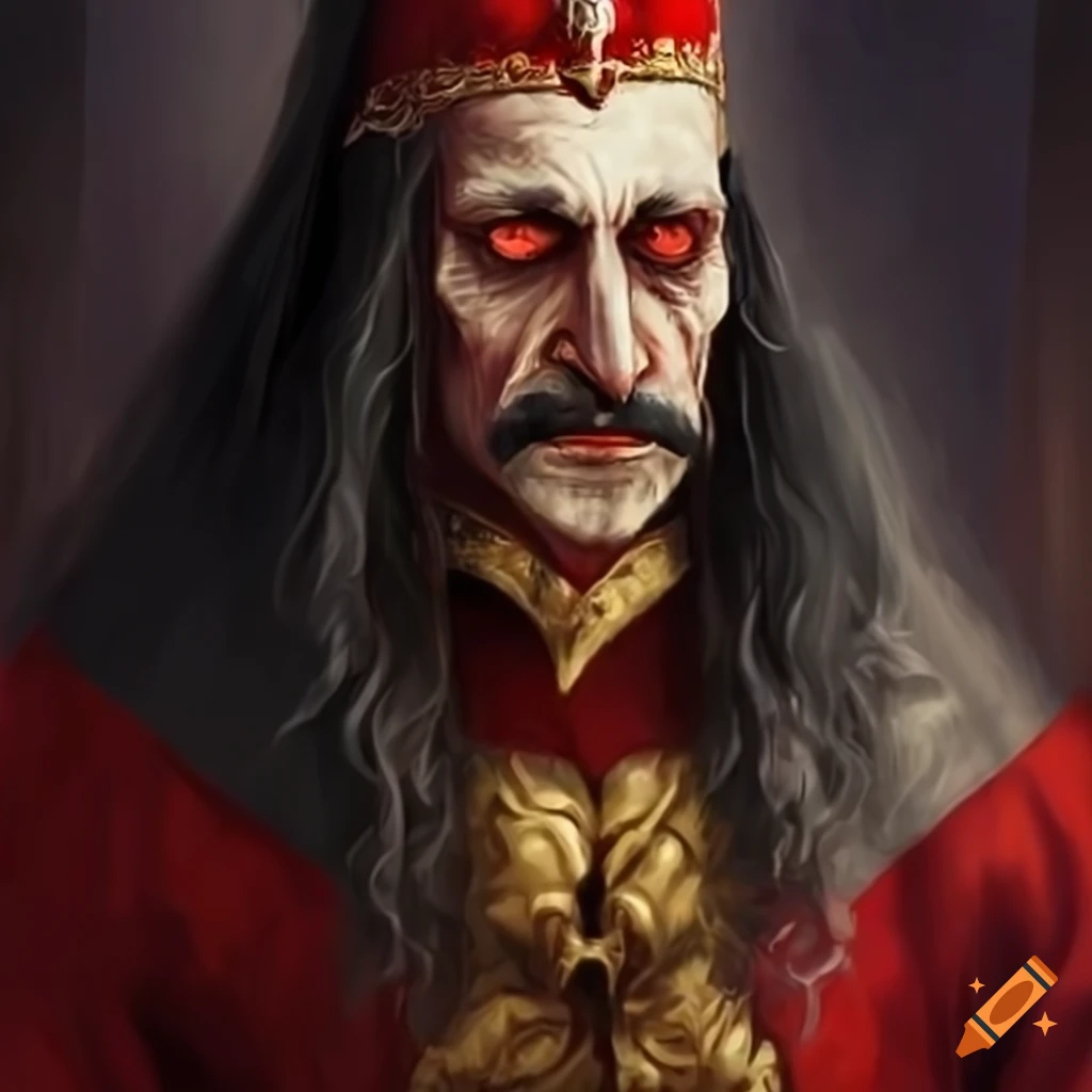 Realistic depiction of vlad dracula as a god on Craiyon