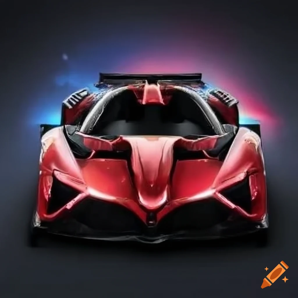 Fierce looking race car in high quality on Craiyon