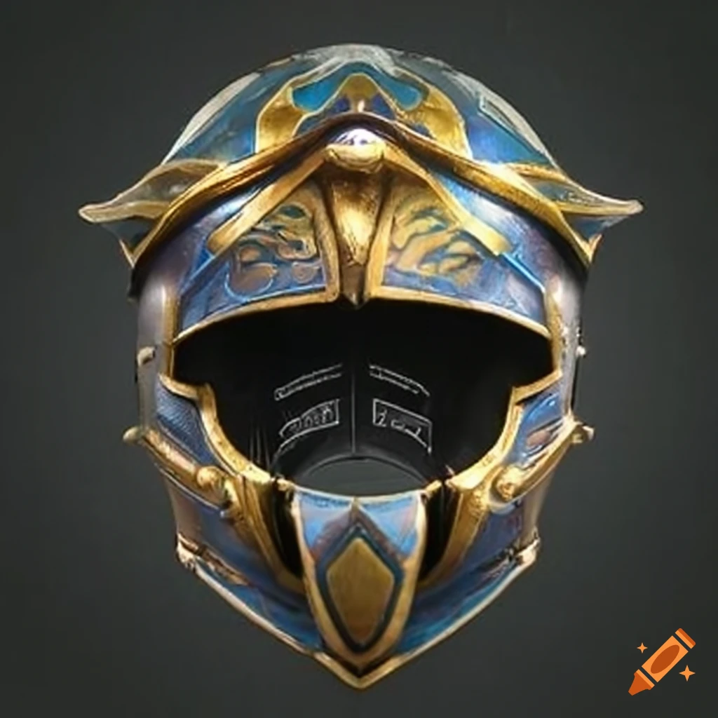 Front view of elite champion fantasy magic helmet on Craiyon