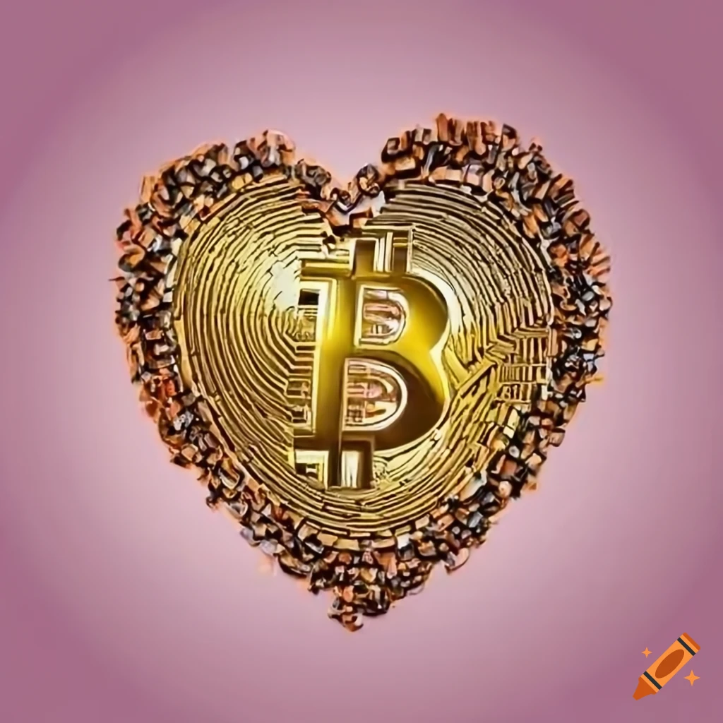 Bitcoin love heart symbol on Craiyon