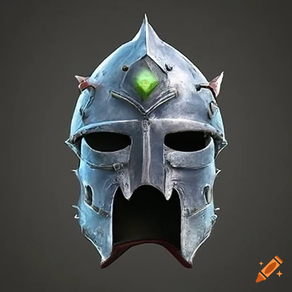 Elite champion cursed helmet, front view on Craiyon