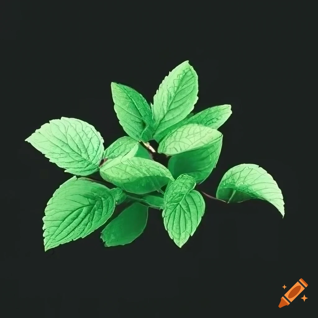 Mint green tree branches without leaves on black background on Craiyon