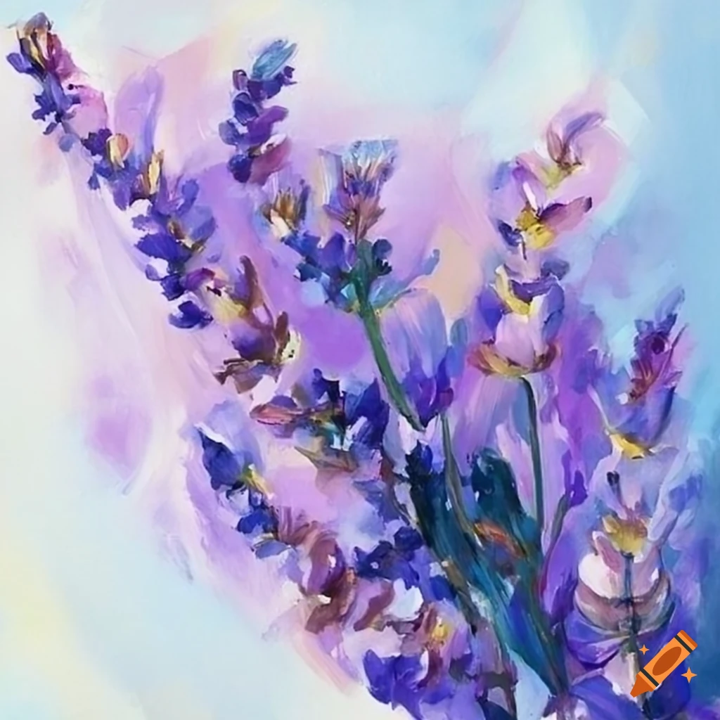 Lavender flower painting on Craiyon