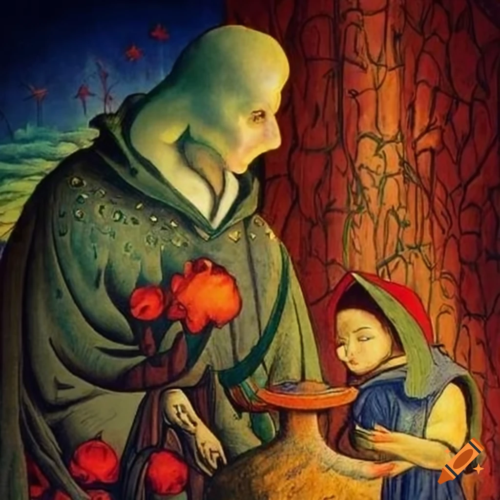 Illustration of a mystical Curandera Raven and an elegant Mother Goose ...