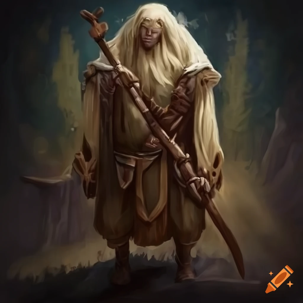 Robed druid fantasy character on Craiyon