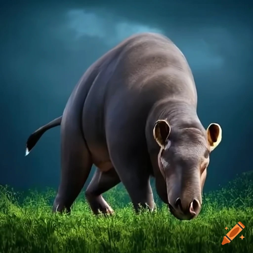 Entelodon in wild asian savannah on Craiyon