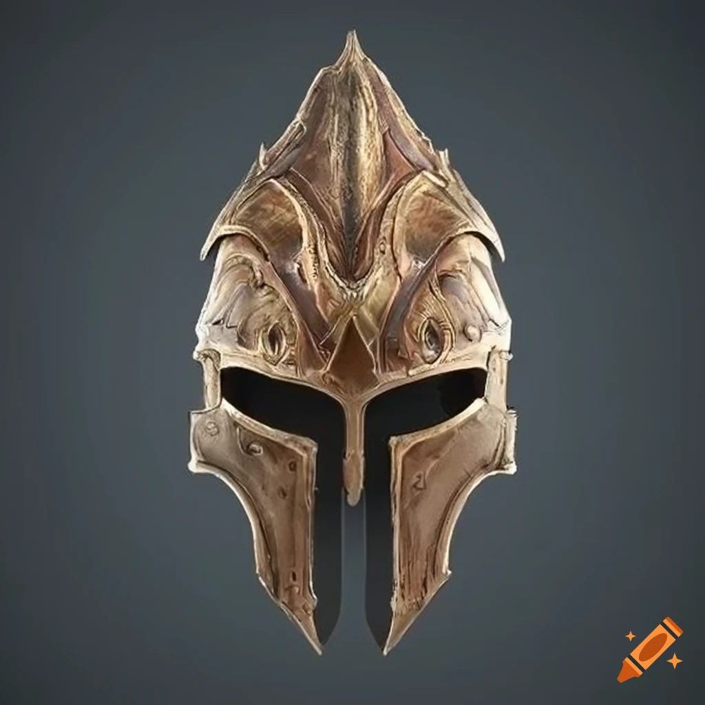 Front view of an elite champion fantasy cursed helmet on Craiyon