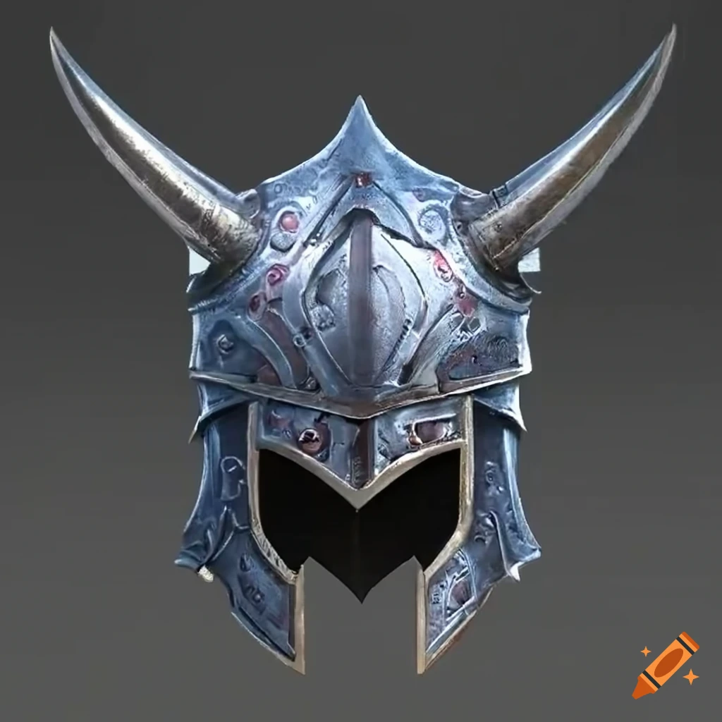 Front view of elite champion cursed helmet in fantasy style on Craiyon