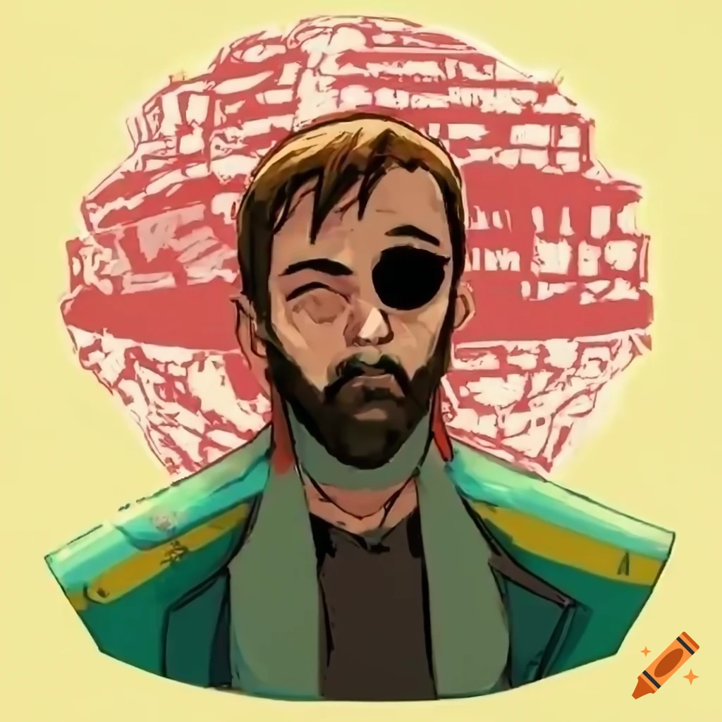 Russian man depicted in anime style on Craiyon