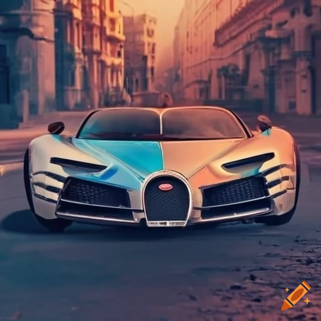 Bugatti in an urban Indian setting on Craiyon