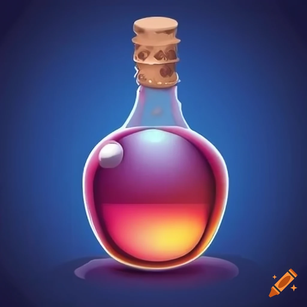 Fantasy-style health potion on Craiyon