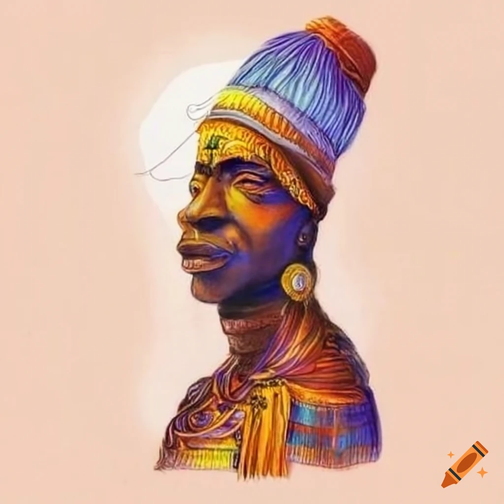 Representation of Obatala, chief of white cloth and father of purity on ...