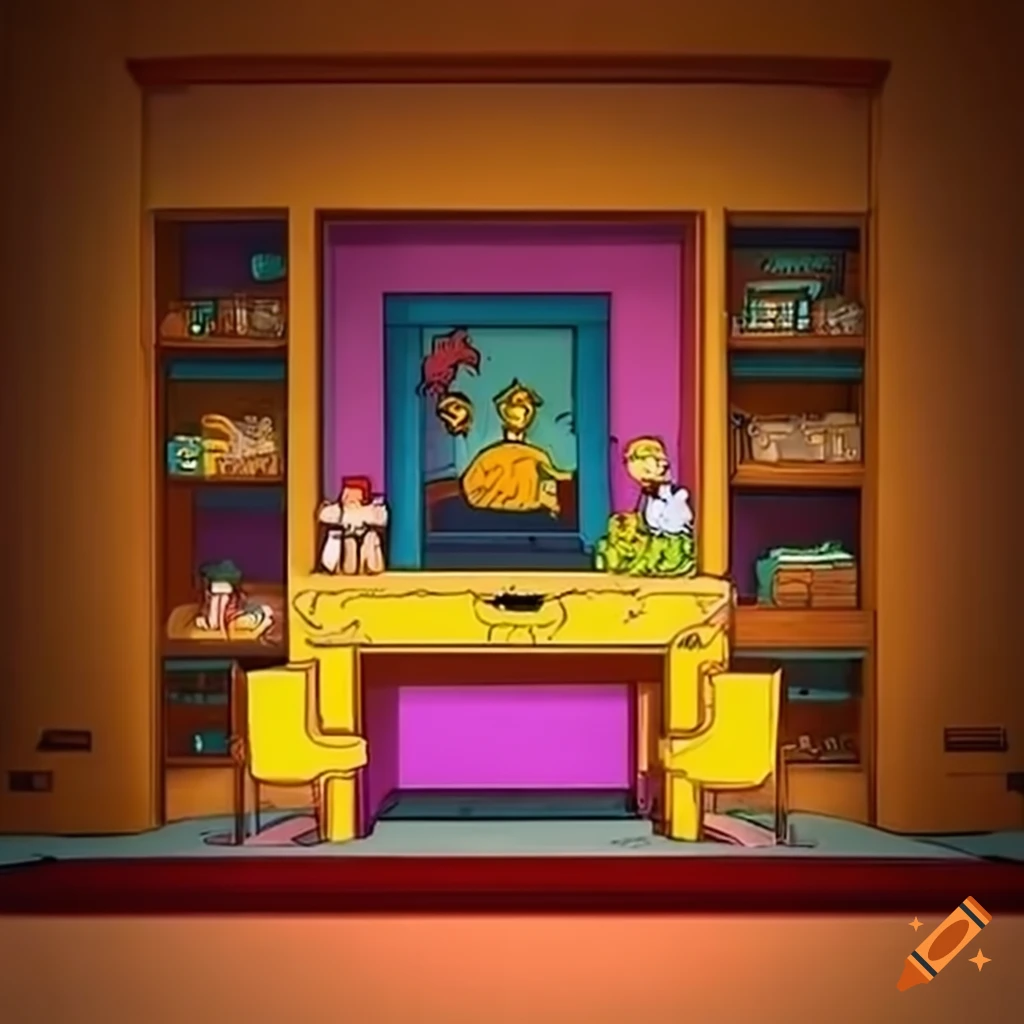 Administrative house room decor inspired by the simpsons on Craiyon