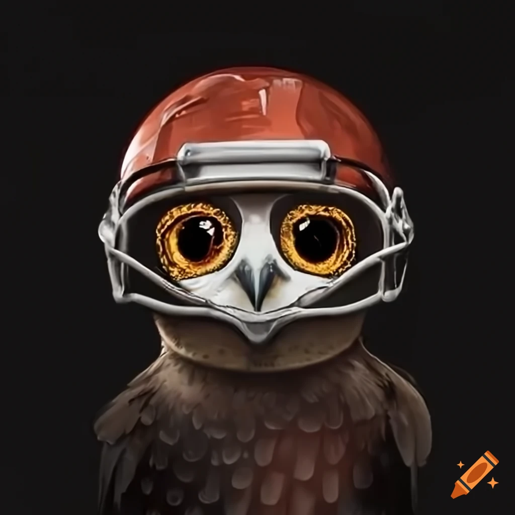 Owl wearing a football helmet on Craiyon