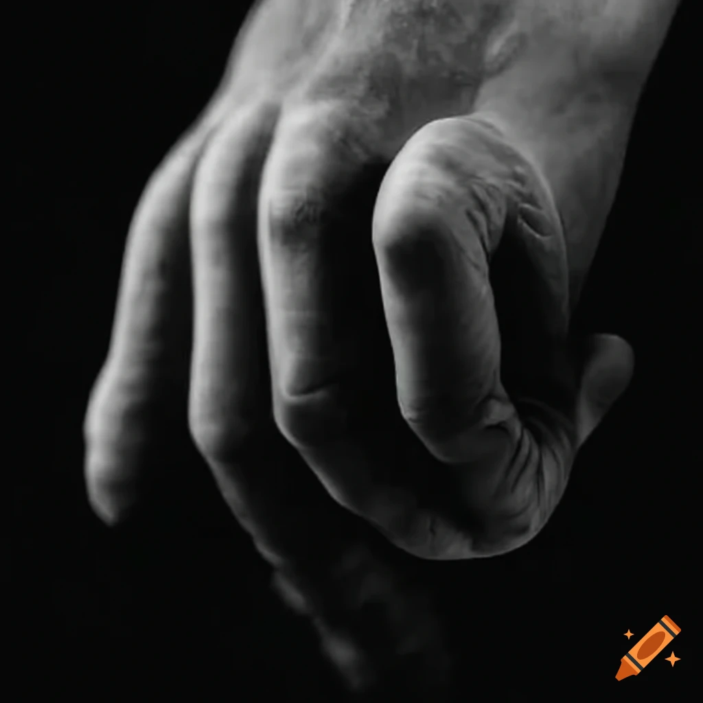 Hand emerging from the ground in a creepy and shapeless manner on Craiyon
