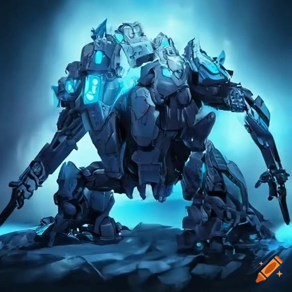 Ice mecha on Craiyon