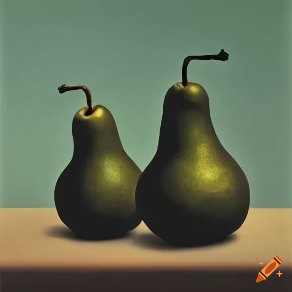 Two pears in magritte style on Craiyon