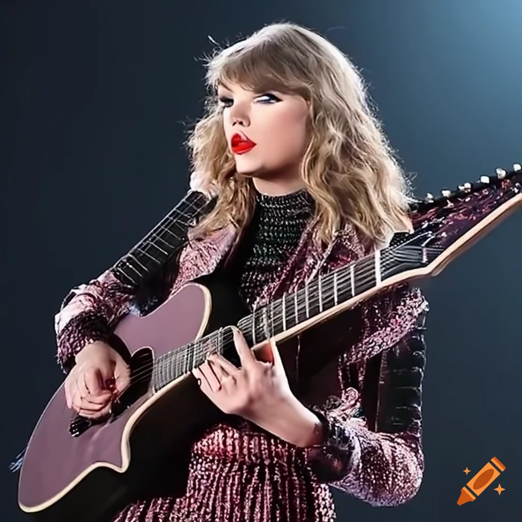 Taylor swift playing a jackson guitar on Craiyon