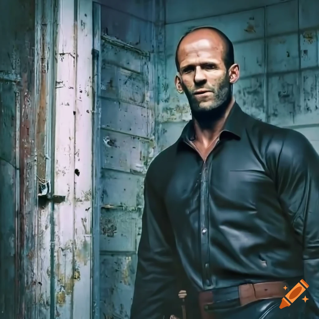 Actor resembling a young Jason Statham in country plaid shirt and high ...