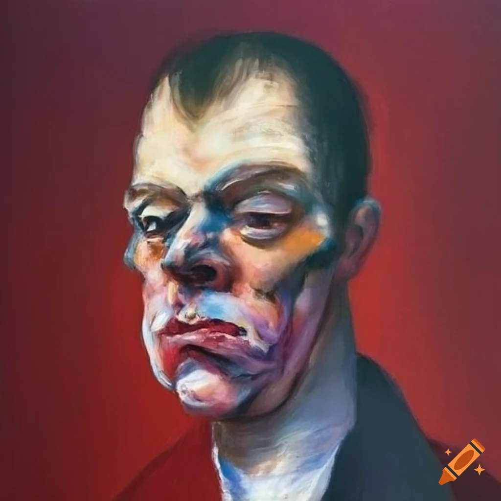 Mirko lukić portrait by francis bacon on Craiyon