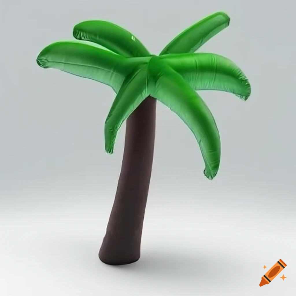 Inflatable palm tree on white background on Craiyon