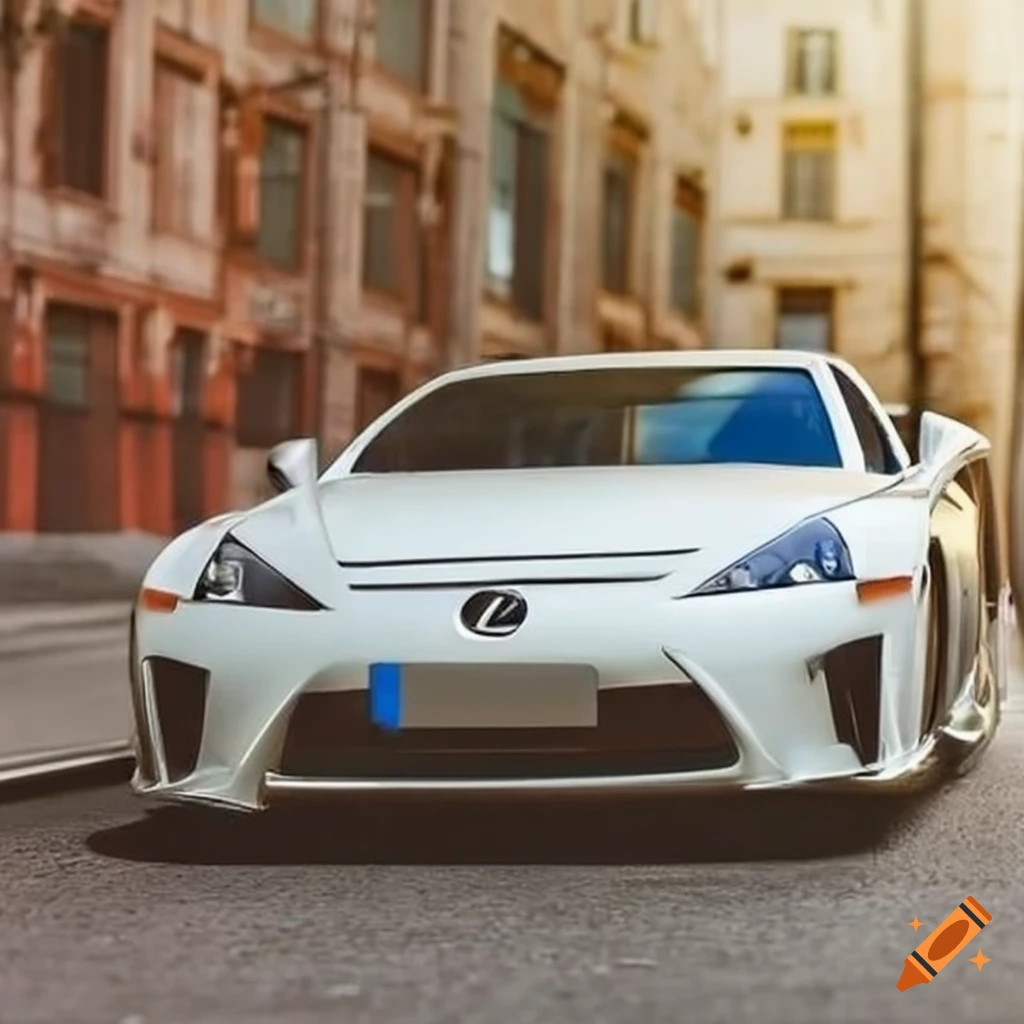 White lexus lfa car on a sunny day in the street on Craiyon