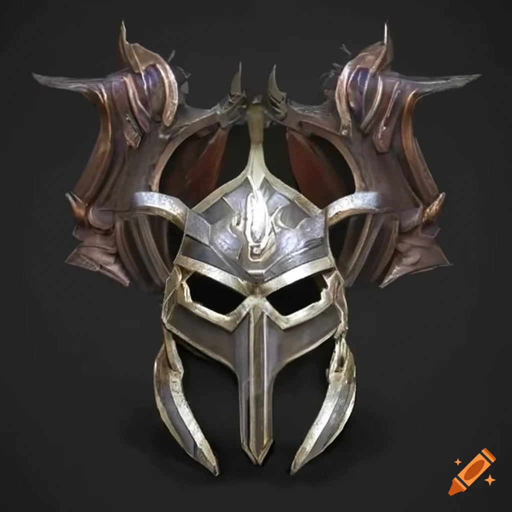Elite champion cursed helmet, front view on Craiyon