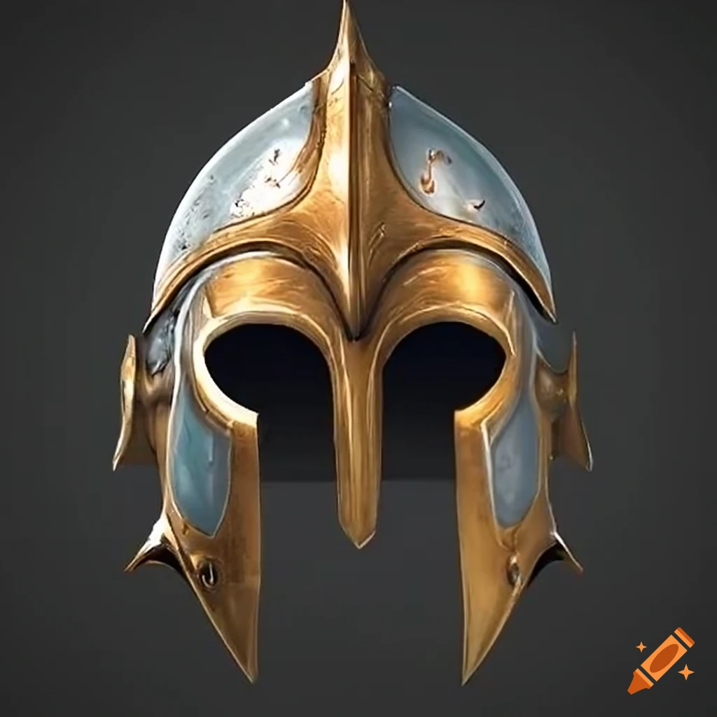 Front view of an elite champion fantasy magic helmet on Craiyon