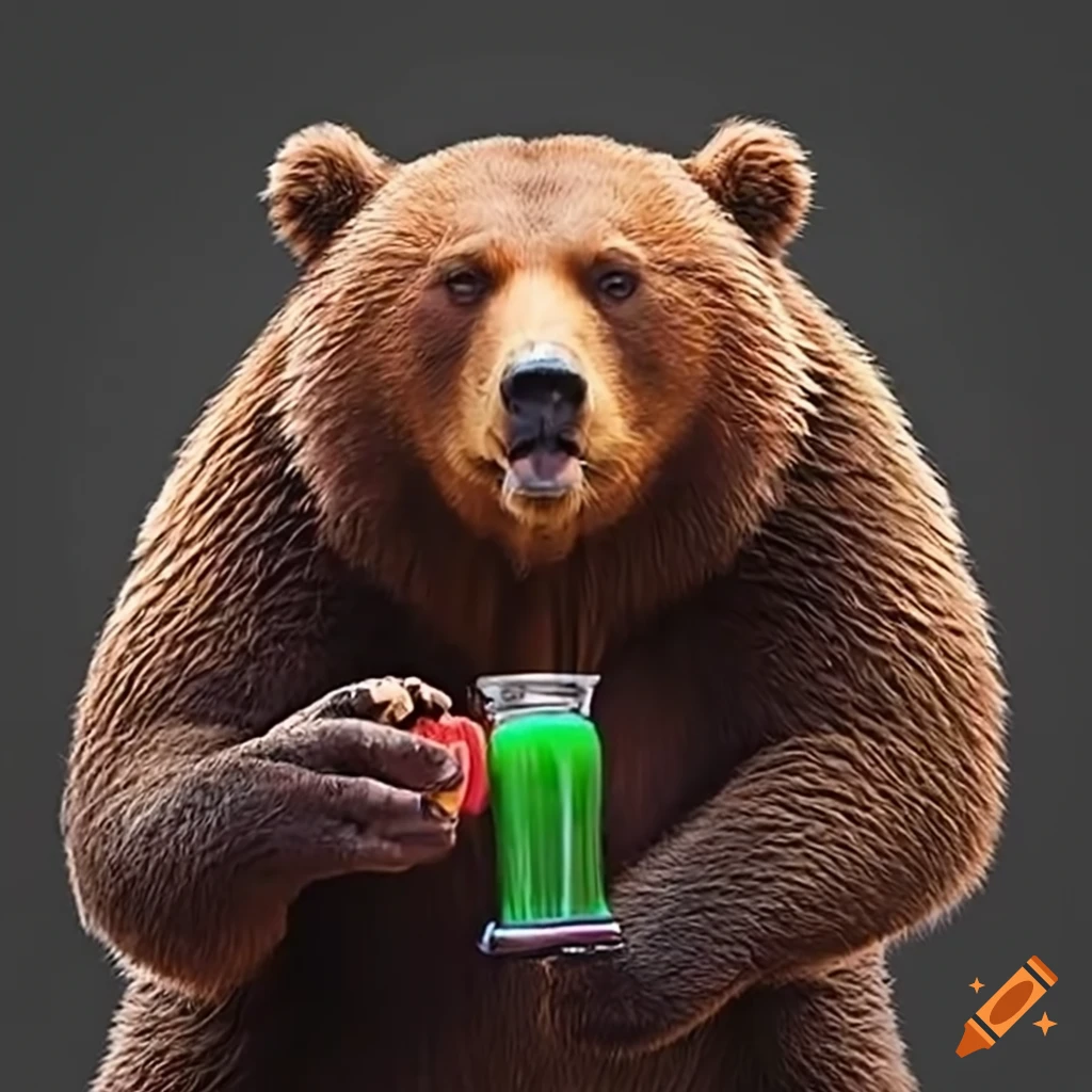 Bear drinking juice on Craiyon