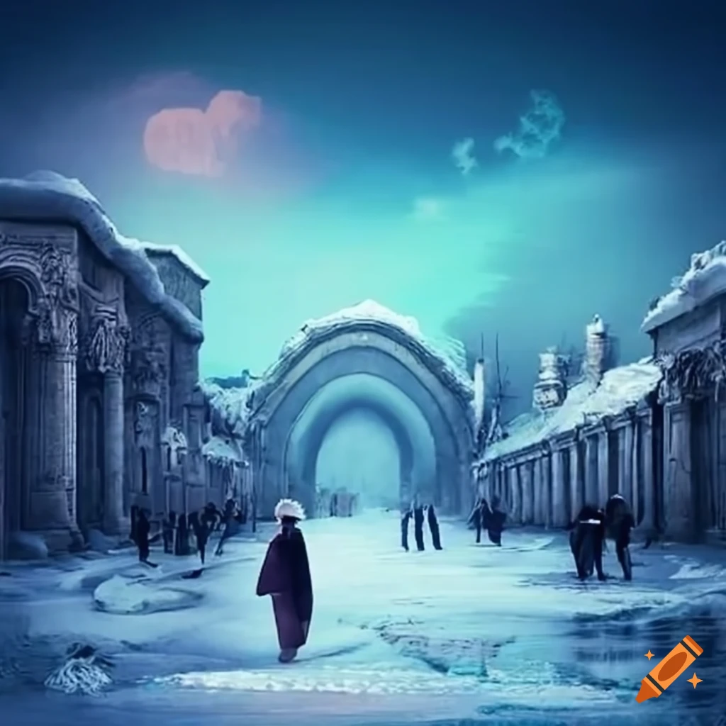 Ancient city frozen in time on Craiyon