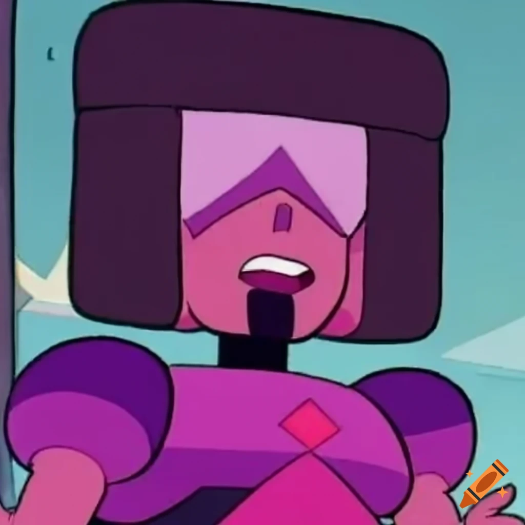80's animation of garnet from steven universe in vhs footage on Craiyon