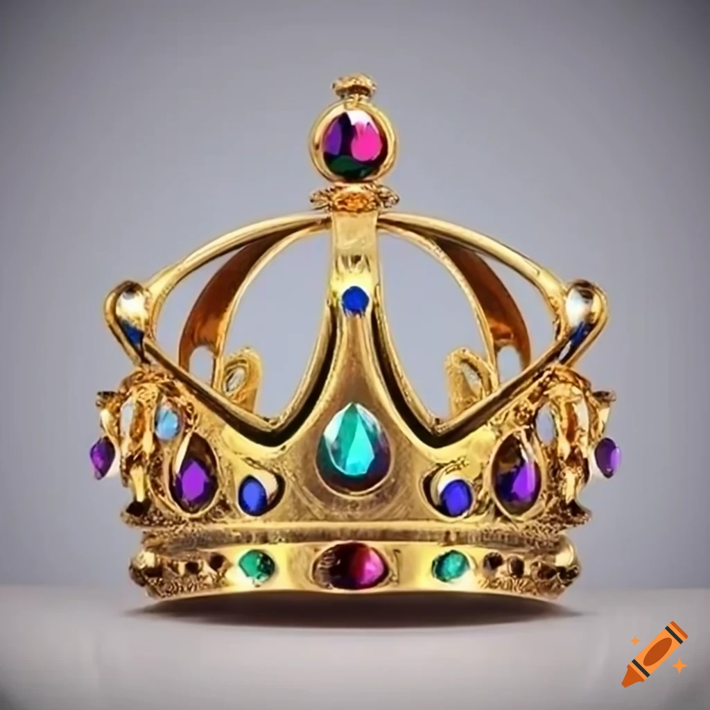 Exquisite golden crown adorned with jewels on Craiyon