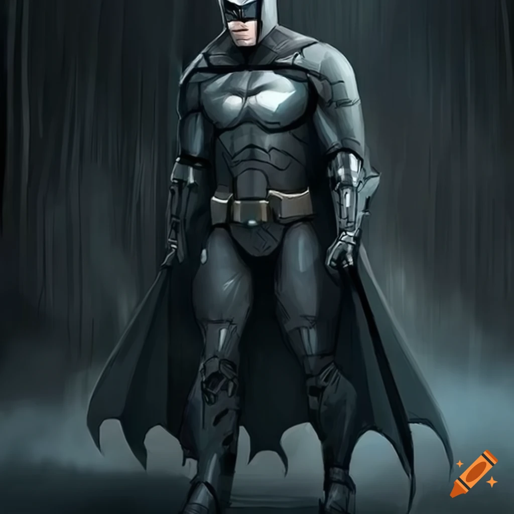 Artistic rendition of futuristic-armored Batman on Craiyon