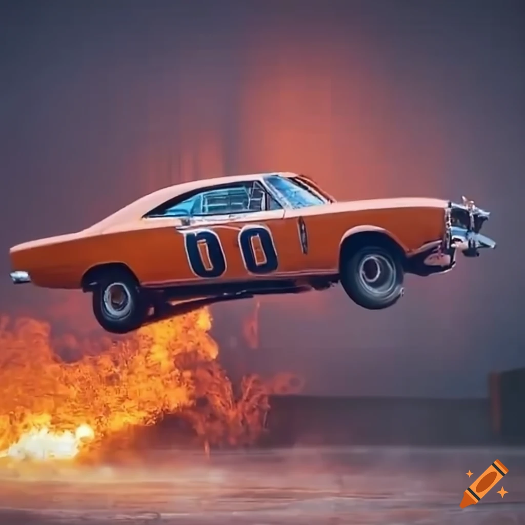 Car jumping over city in high resolution on Craiyon