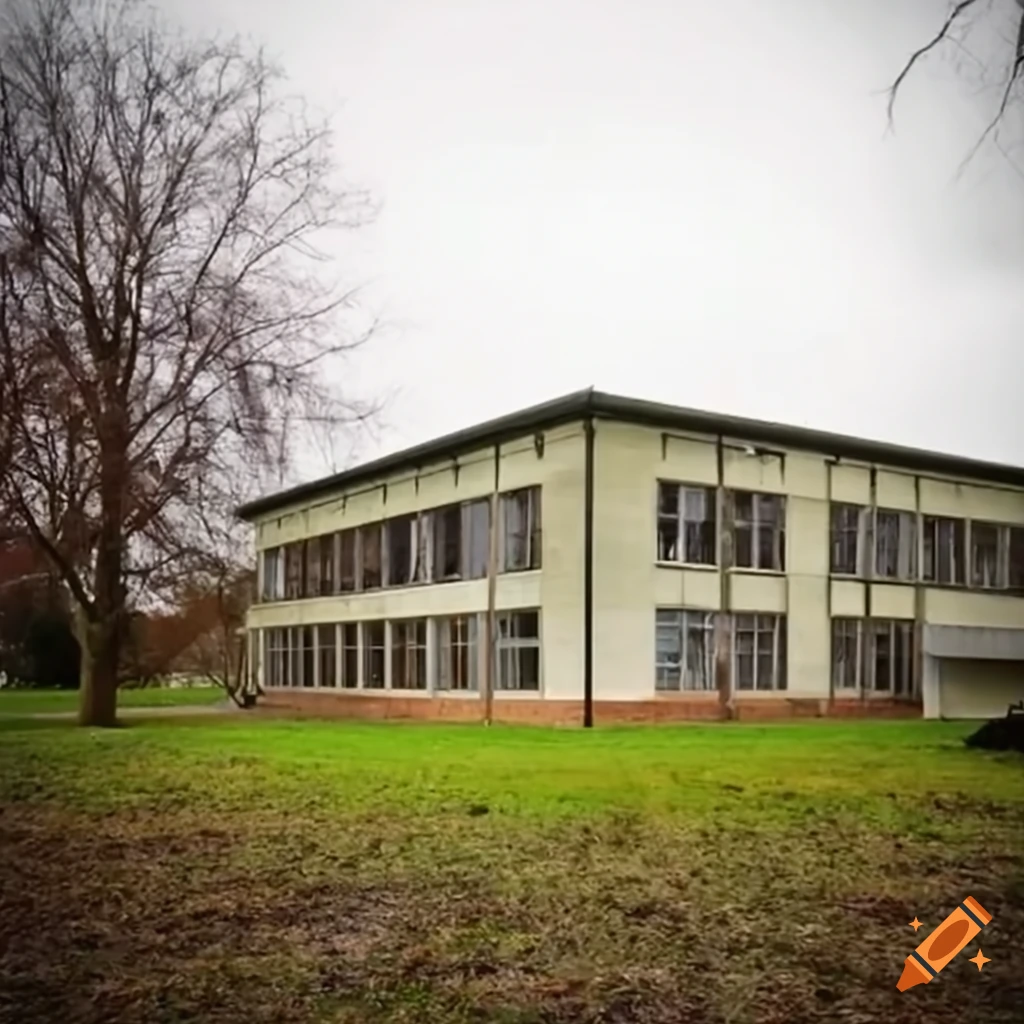 Behind a school building on Craiyon