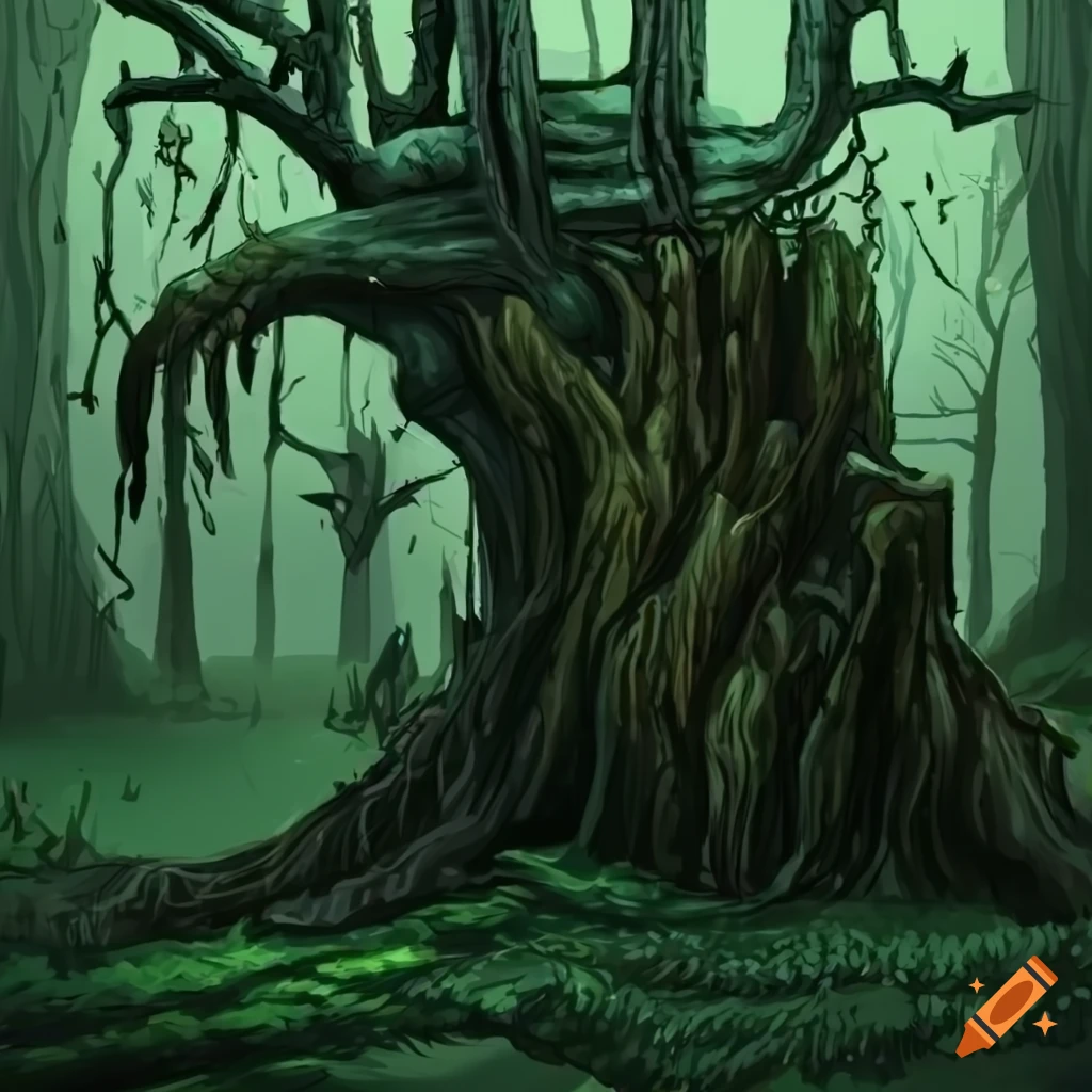 Eldritch horror pine forest on Craiyon