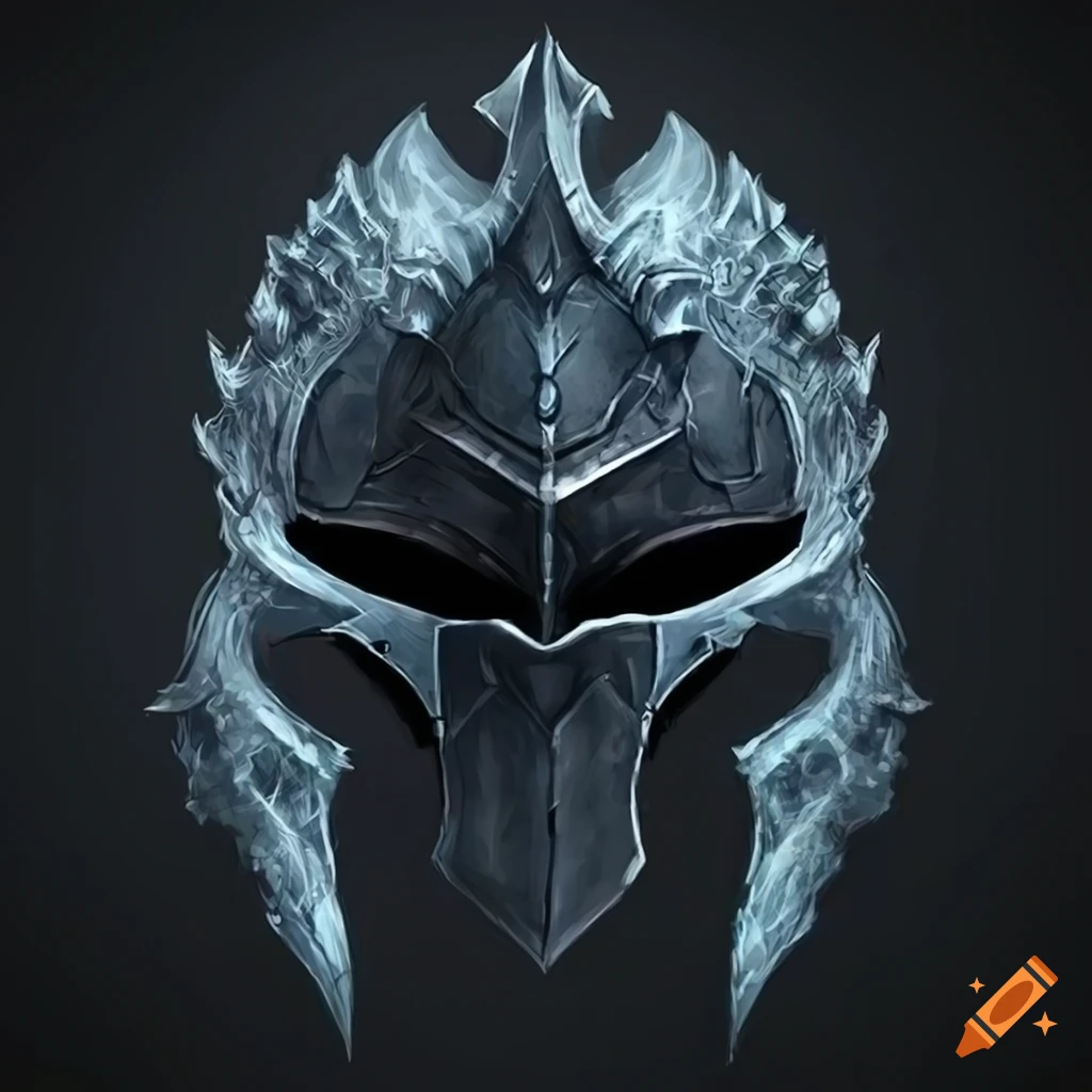 Front view of fantasy dragon knight helmet concept art on Craiyon
