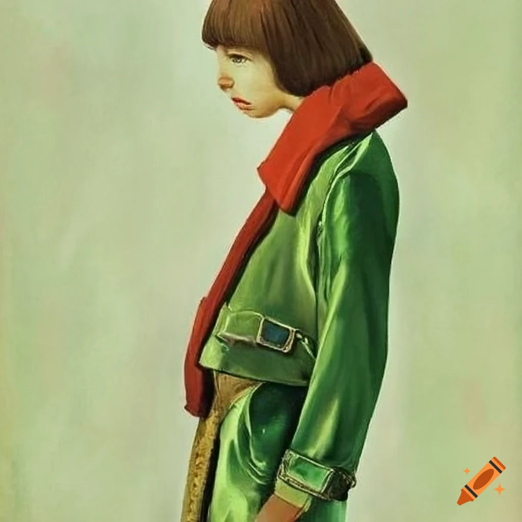 Girl in Marni aviator jacket and green silk pants, inspired by Hugo ...