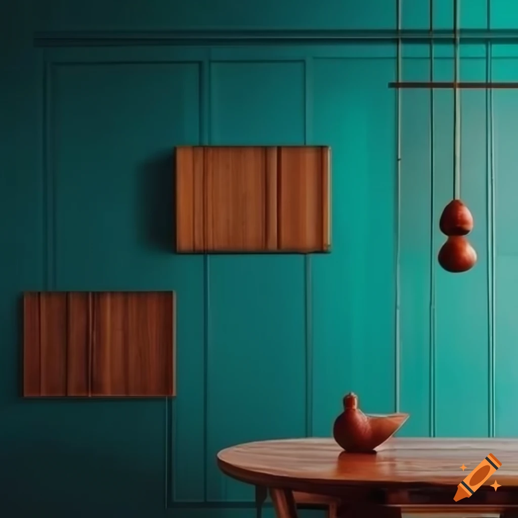 Room with 70s wood paneling on the wall on Craiyon