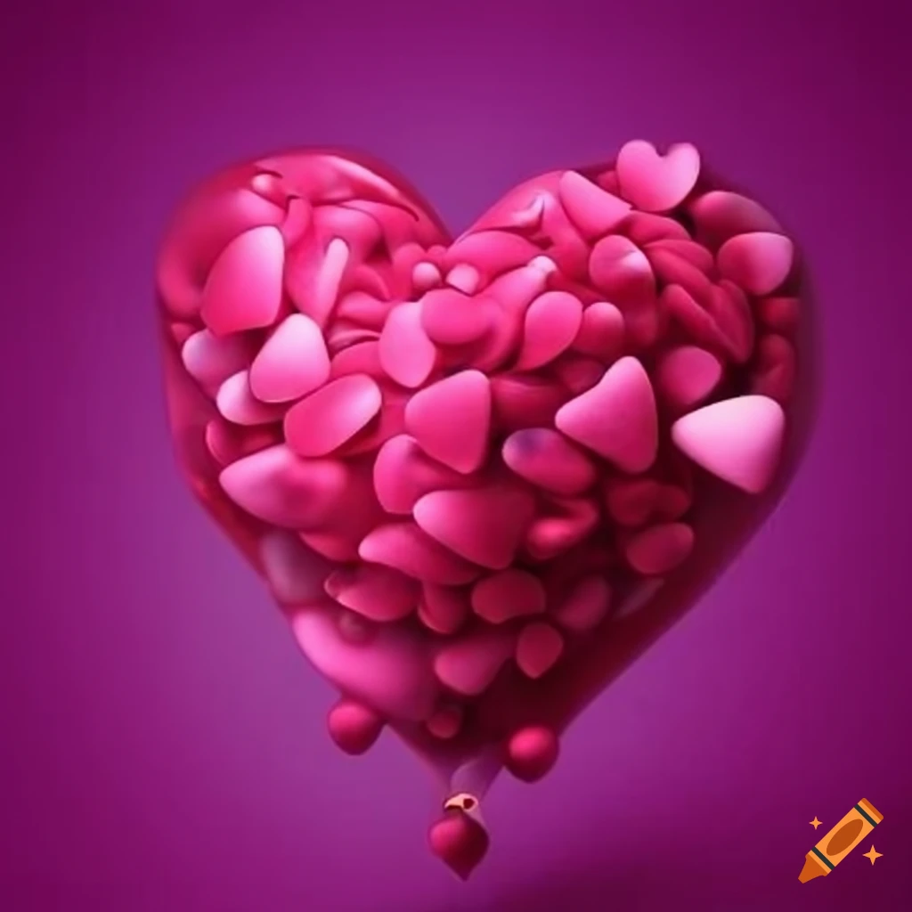 Pink and fuschia hearts on Craiyon